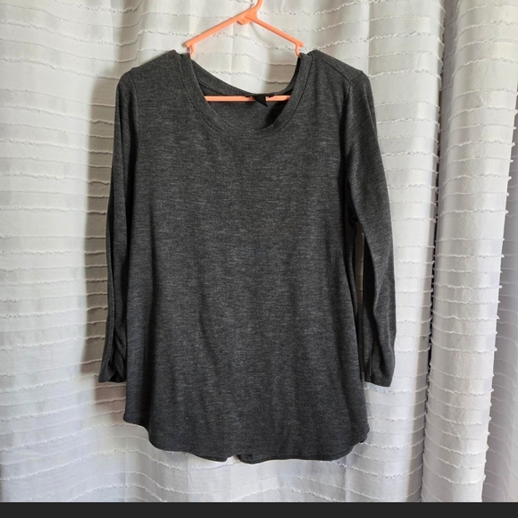 AB Studio | Tops | 3 Ab Studio Gray 34 Sleeve Tunic Shirt Relaxed Fit ...